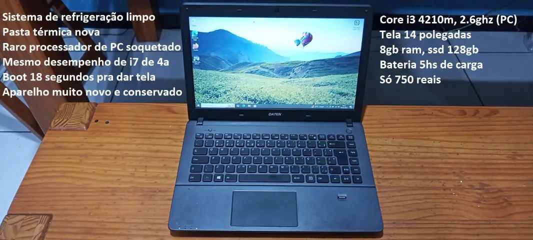 Notebook Daten EXCELENTE core i3 4210m (PC), 8gb ram e ssd 128gb novo ...