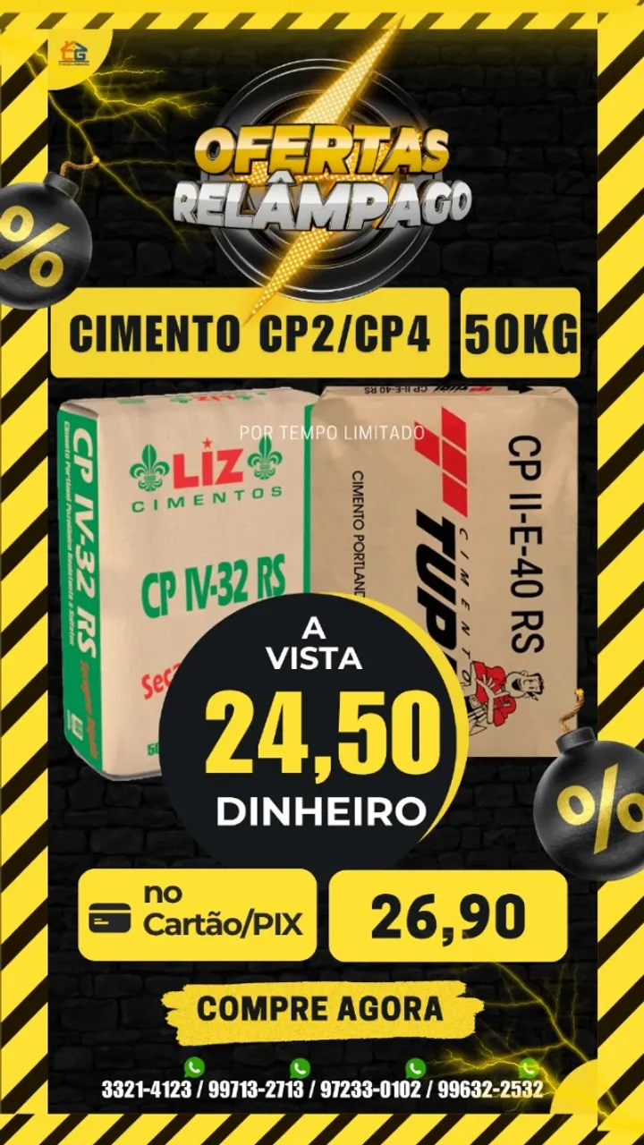 "cimento 50 kg" no Brasil