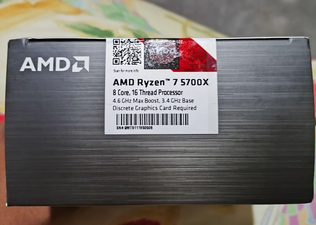 Processador AMD Ryzen 7 5700X, 8-Core, 16-Threads, 3.4GHz (4.6GHz Turbo ...