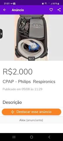 "aparelho cpap philips" no Brasil