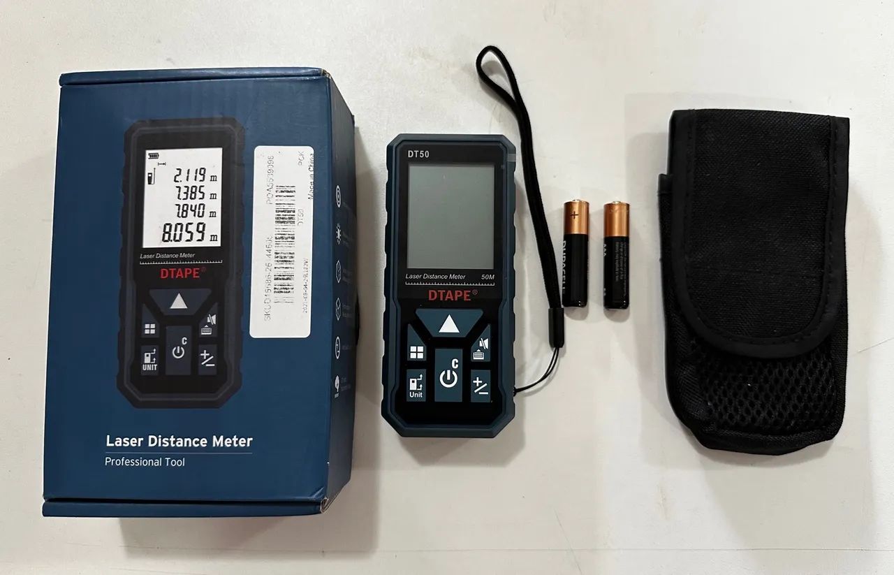 Medidor de Distância a Laser 50m DTAPE DT50 com Alça Portátil e Visor ...