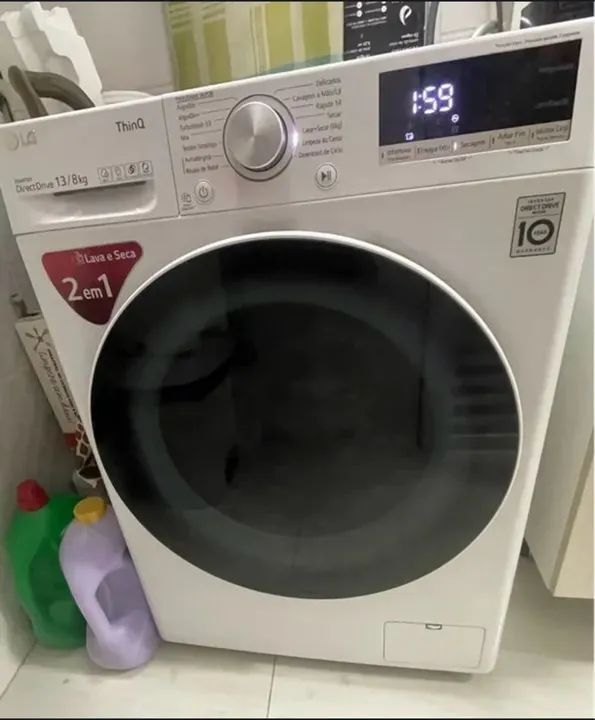 Lava e Seca LG 13kg - DirectDrive - 2 em 1 - Máquinas de Lavar e Secadoras - Jardim Felicidade ...