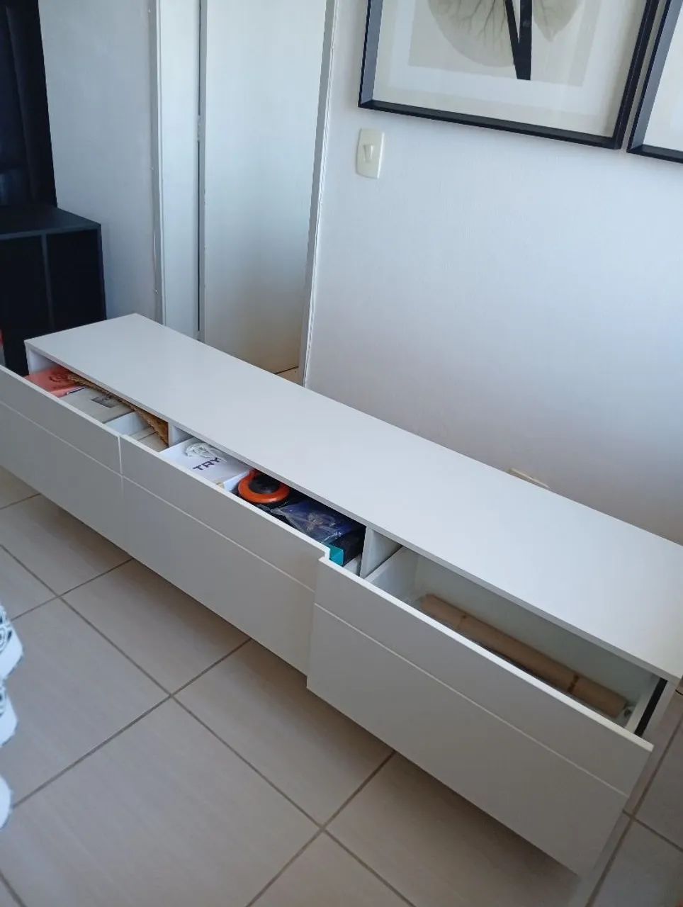 Rack em MDF. 1.80 largura, três gavetas. - Racks e Painéis - Boa Vista ...