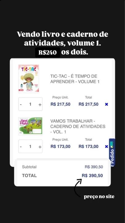 Livro e caderno de atividades - Tic-Tac - Volume 1 - Papelaria - Boa ...