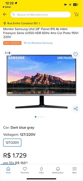 Monitor Samsung 28'' UHD 4K HDR 60Hz Freesync - Novo - Monitores ...