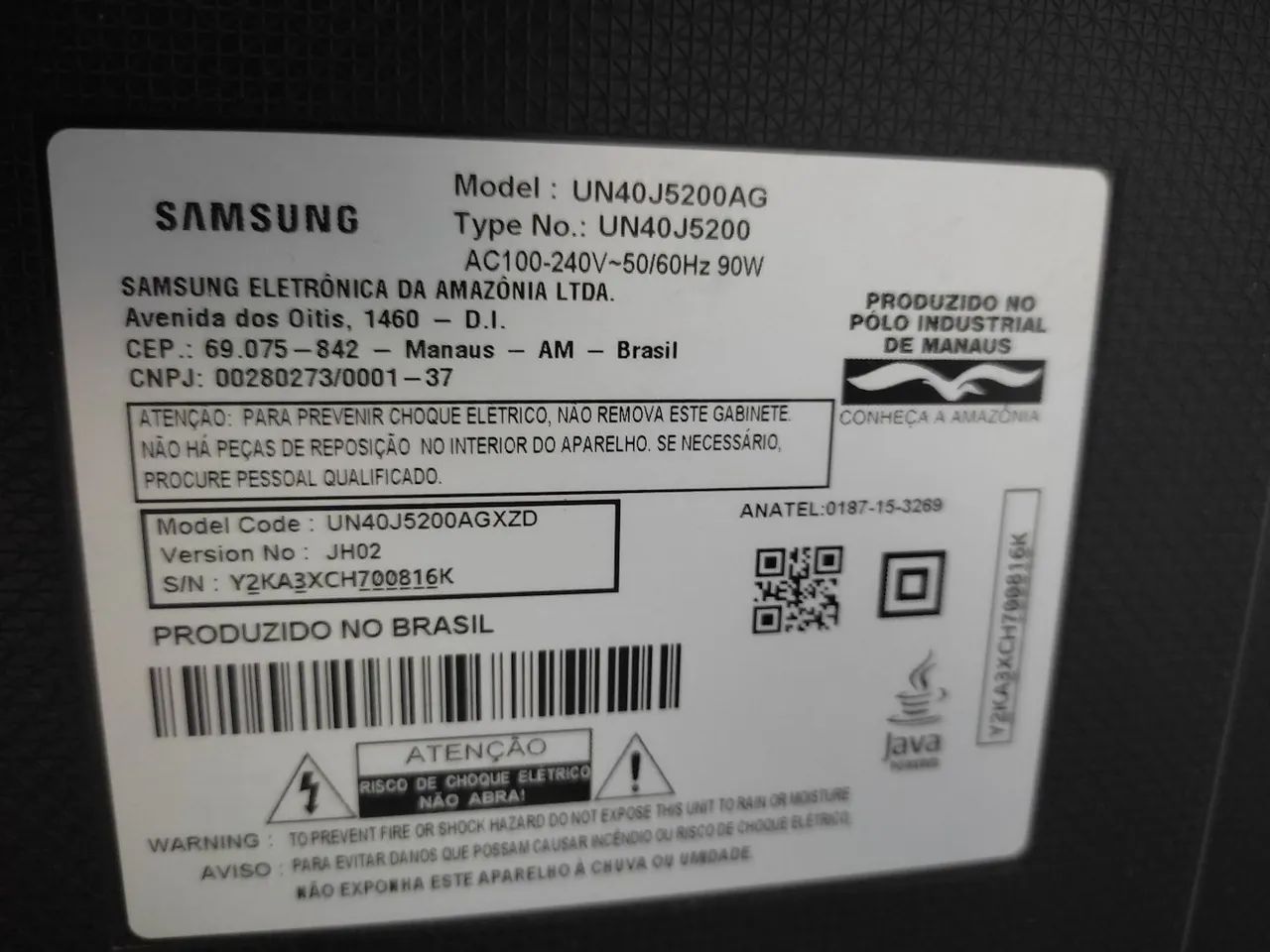 "tela tv samsung 40 lcd" no Brasil
