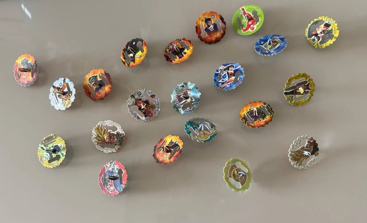 LOTE TAZOS TITANIUM E METAL ELMA CHIPS E SUPER SPINER - Peças e ...