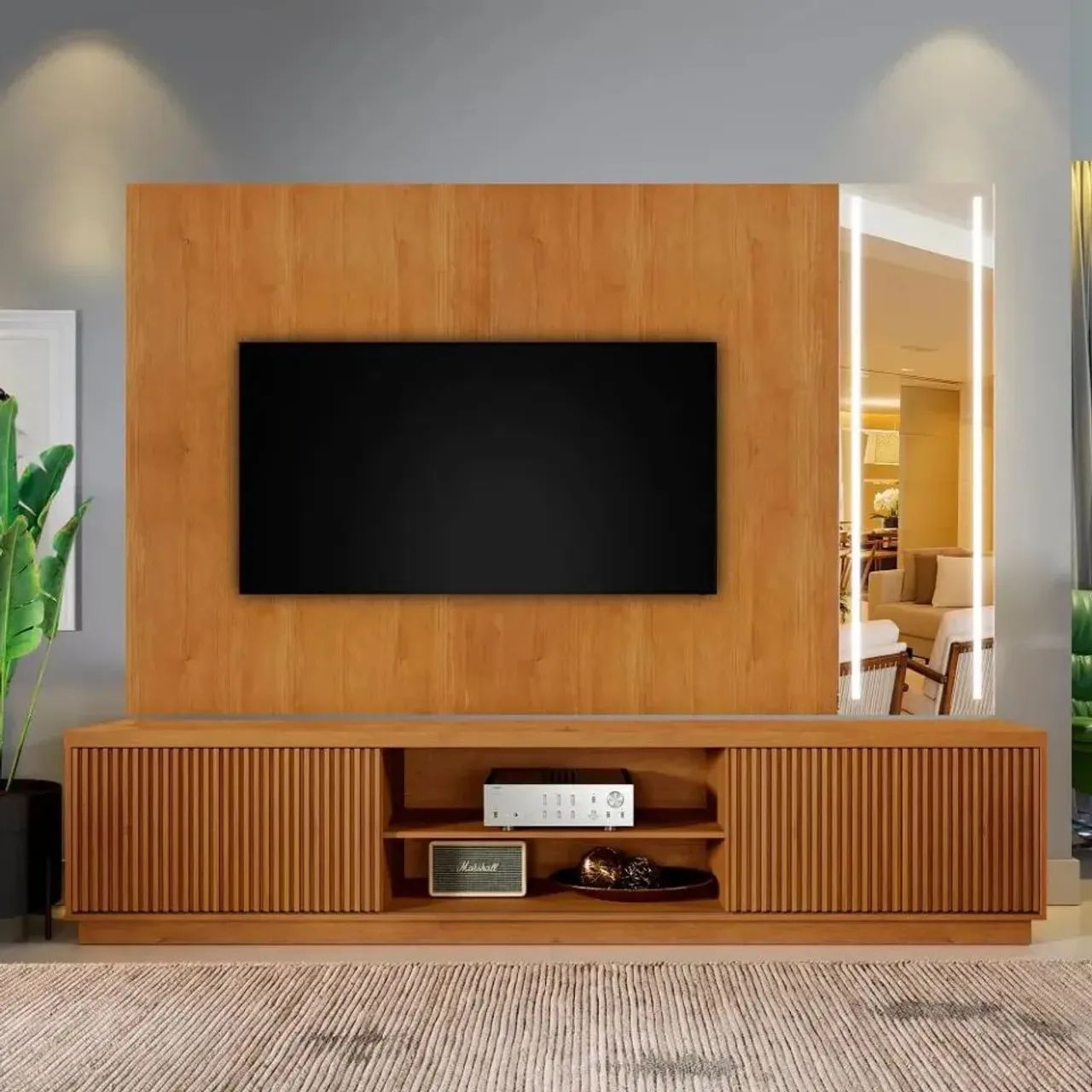 Painel home para tv ate 75 polegadas com Design Moderno - Racks e Painéis - Floramar, Belo ...