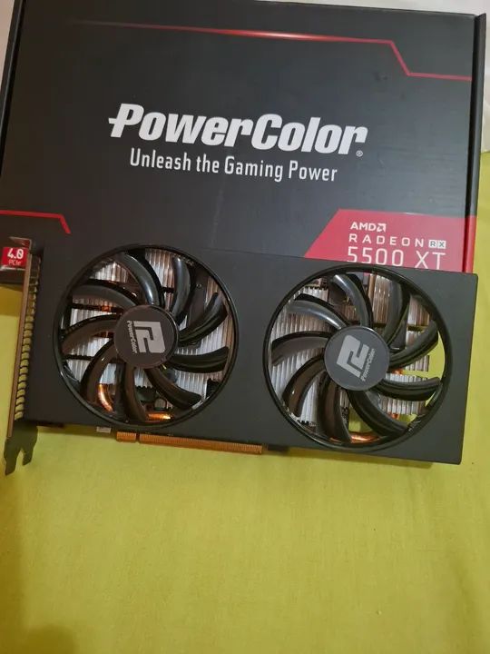 Placa de Vídeo PowerColor Radeon RX 5500 XT + 3 ventoinhas aigo ...