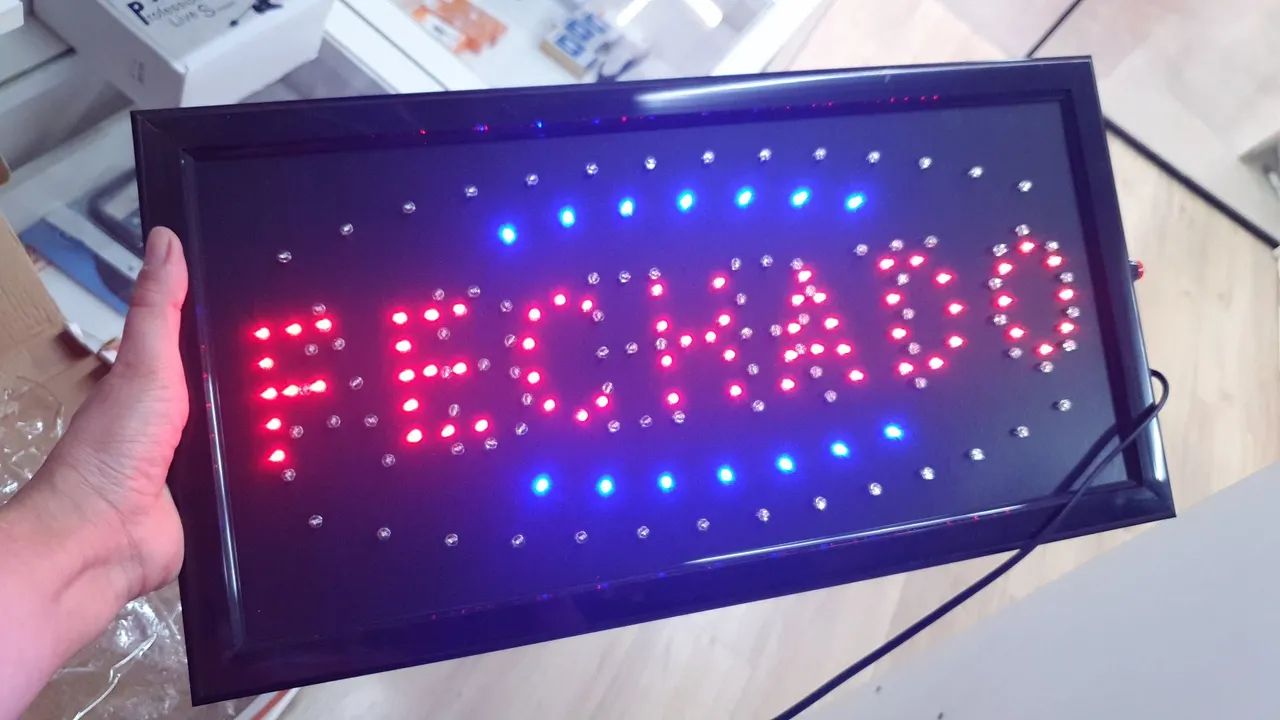 Letreiro de led (ABERTO E FECHADO) - Equipamentos Para Comércio ...