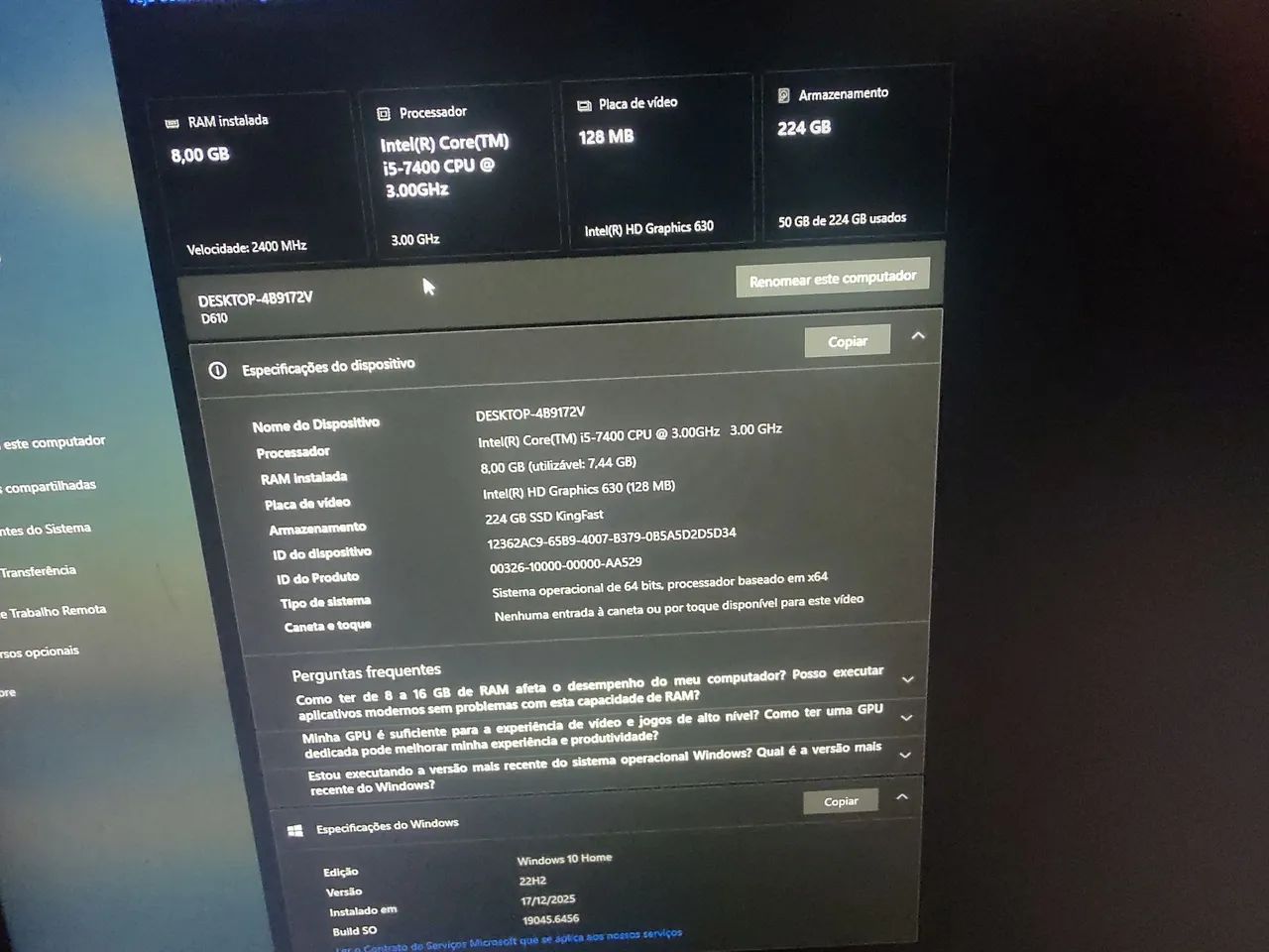 CPU Positivo Master D610 Core i5 7th 8GB RAM 240GB SSD - Computadores e ...