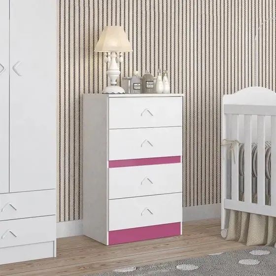 Comoda Infantil 4 Gavetas Nova rosa - Móveis Infantis - Samambaia Norte ...