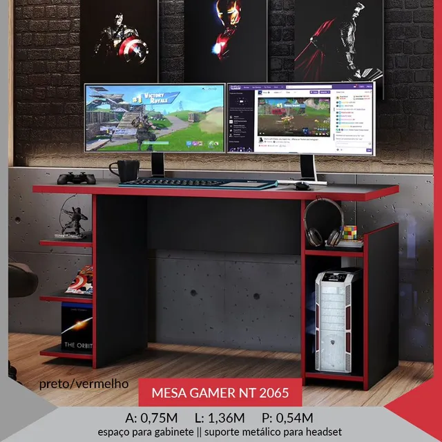 "mesa gamer em l" no Brasil