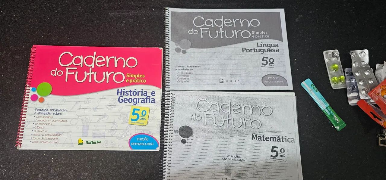 Cadernos do Futuro 5º Ano - História, Português e Matemática - Livros e ...