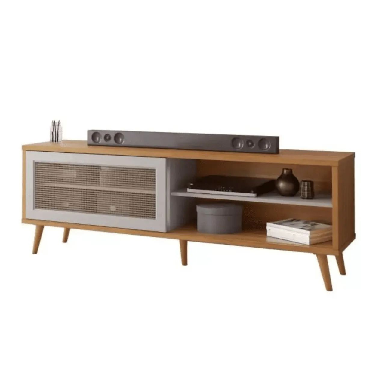 Rack Para Sala Retrô TV até 60 Polegadas Notável NT 1175 Freijó/Off White - Racks e Painéis ...