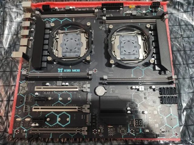 Placa Mãe x99 Machinist Dual LGA, acompanha dois processadores Intel ...
