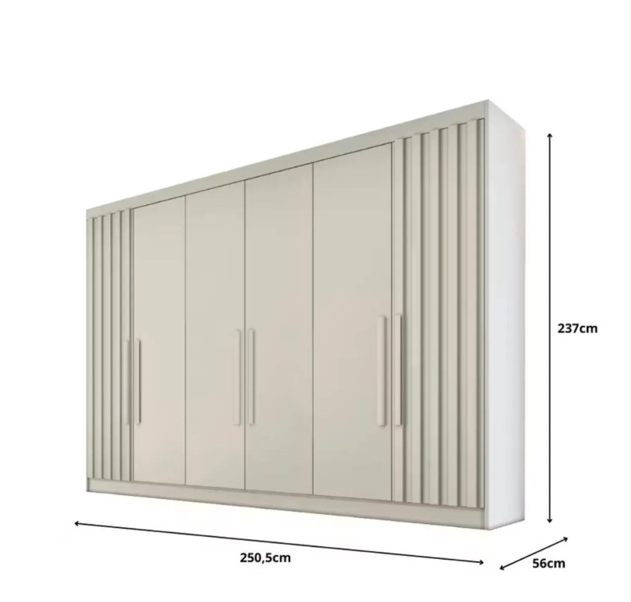 Vendo Guarda Roupa Casal Ripado 6 Portas 6 Gavetas Potente Móveis ...