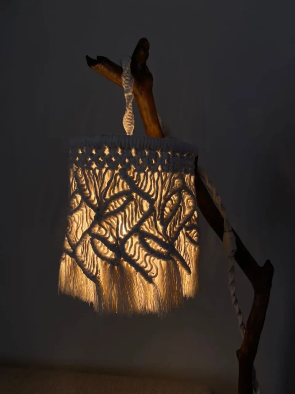 Abajur Lumi em Macrame - Iluminação - Anitápolis 1473543862 | OLX