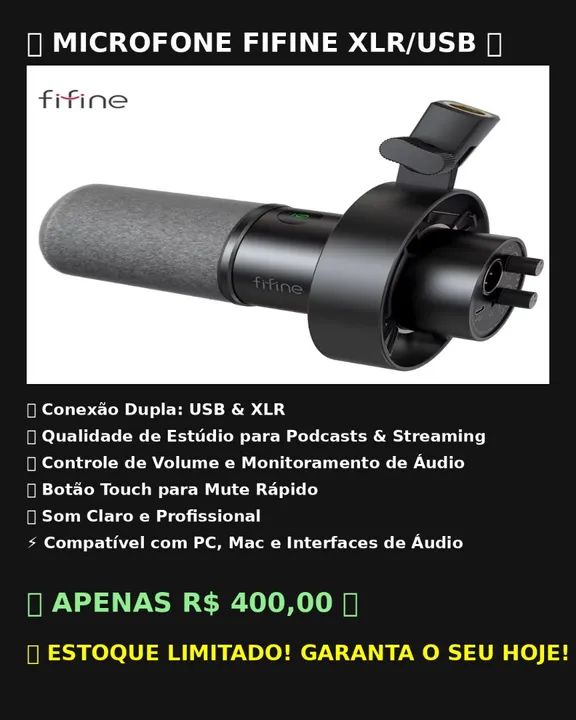 Microfone Fifine k688 XLR/USB - Qualidade de Estúdio - Microfones e Gravadores - Setor Pedro ...