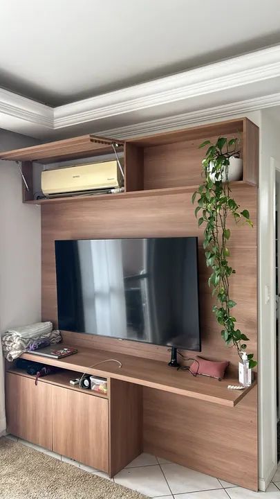 Painel para TV com armario 2 portas e 2 nichos - Racks e Painéis ...