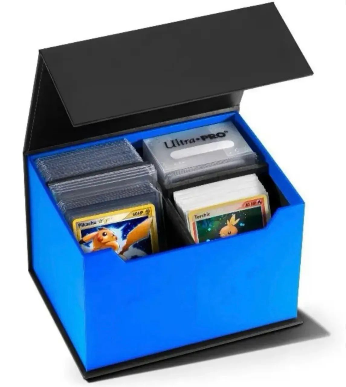 4 Toploader Trading Card Storage Cases Row Magnetic Flip Box w/ Divider ...