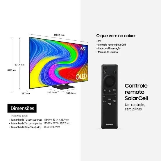TV QLED Samsung 65 polegadas - Controle Remoto SolarCell - TVs - Vila Bela Vista, Santo André ...