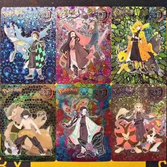Cartas demon slayer vs pokemon super rara arte Secreta coleção little ...