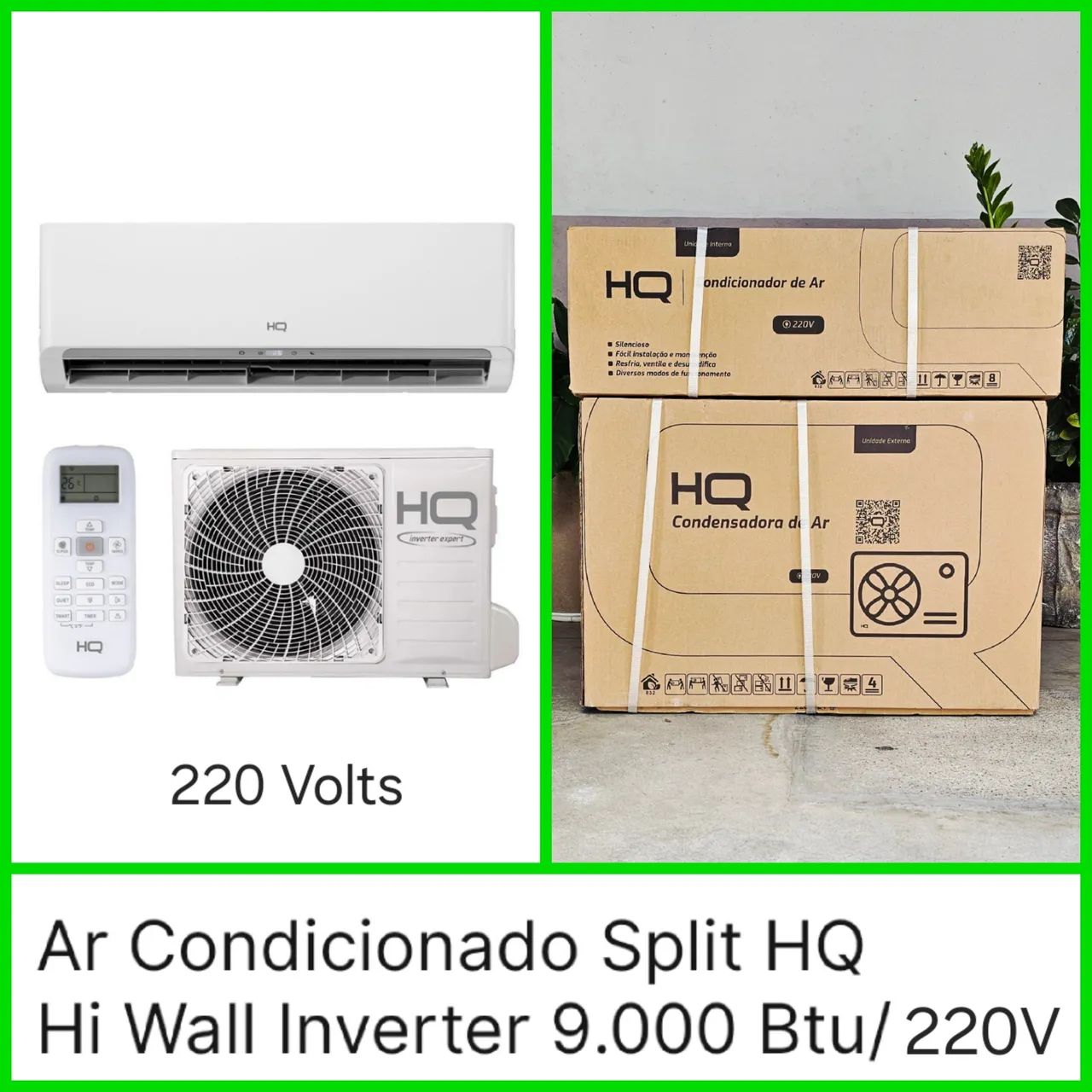 Ar condicionado 9.000 BTUs HQ inverter. Zero - Ar-condicionados ...