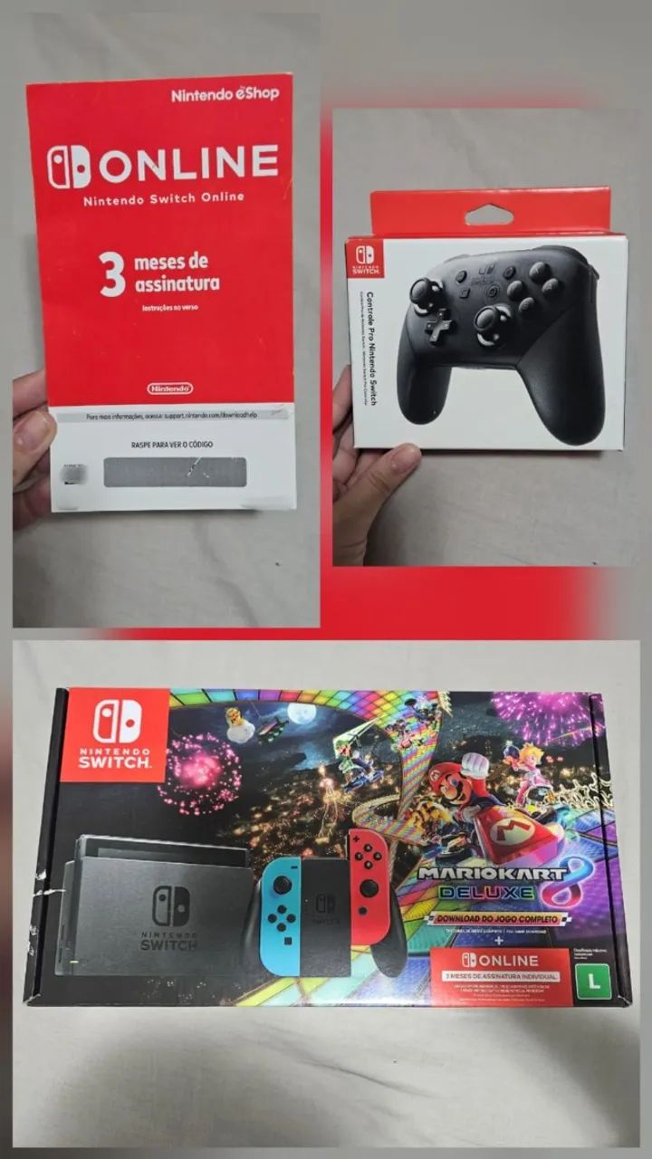 Nintendo Switch V2 Completo + Pro Controller Original + Acessórios ...