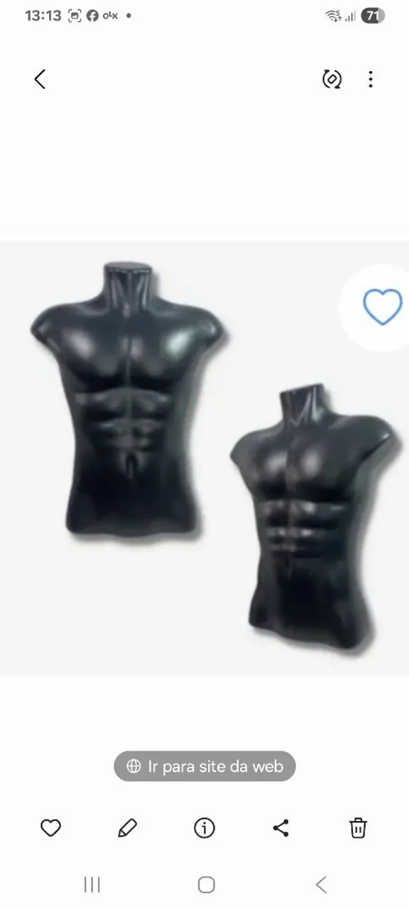 "manequim masculino preto" no Brasil