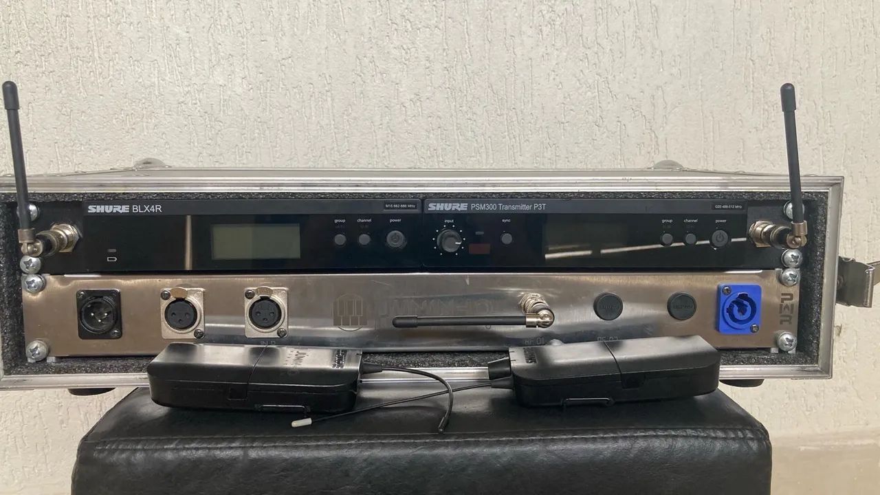 Backline Sem Fio Shure Original BLXR para instrumento e PSM 300 para ...