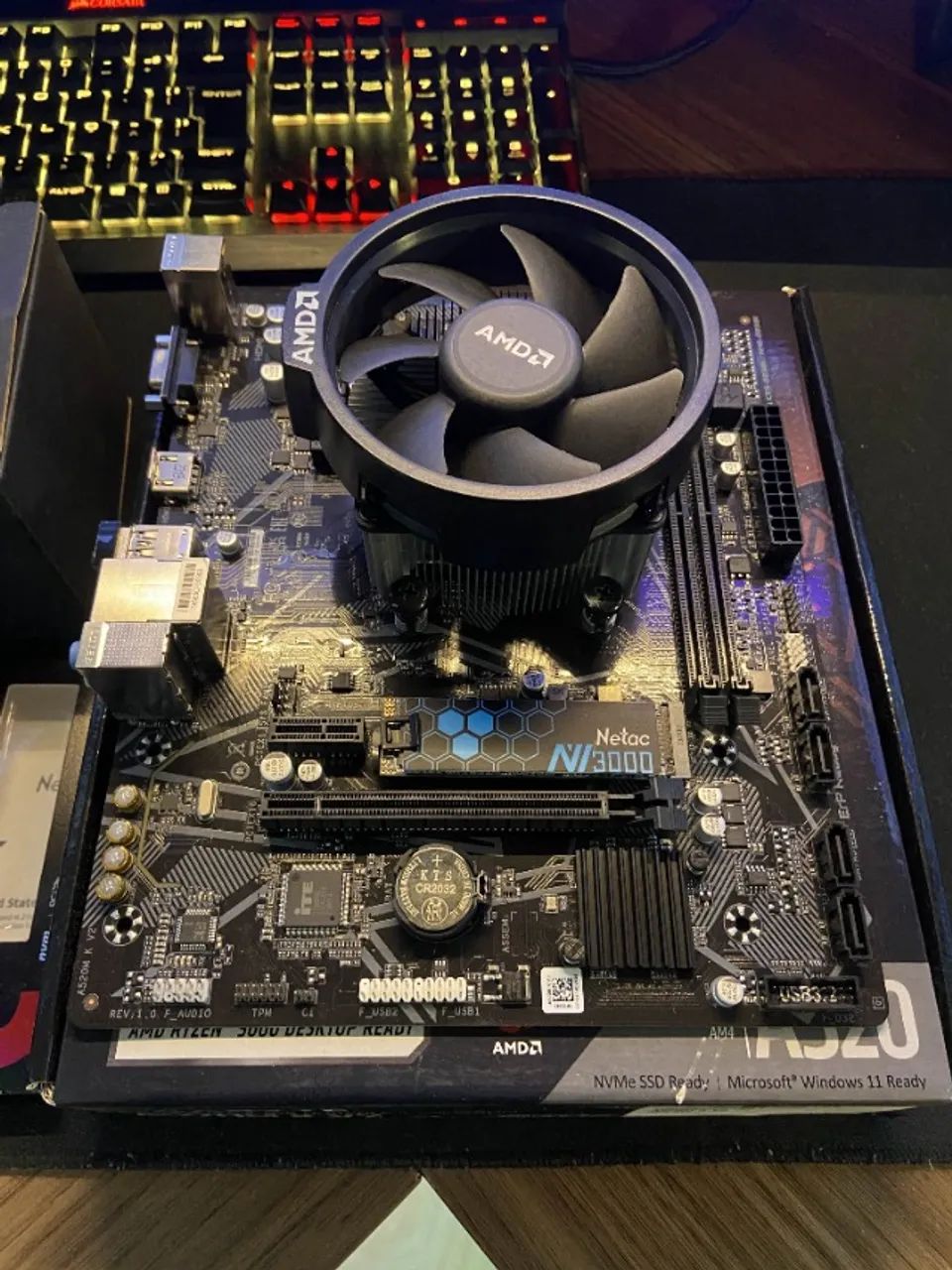 Kit AM4 Ryzen 5 3600 com Cooler + A520M + SSD 256GB - Peças de Hardware ...