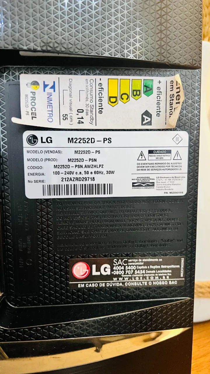 TV/Monitor LG 22? Full HD + Suporte Parede - Impecável - TVs ...