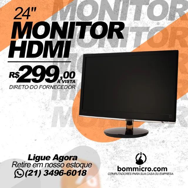 "monitor hdmi 24" no Brasil
