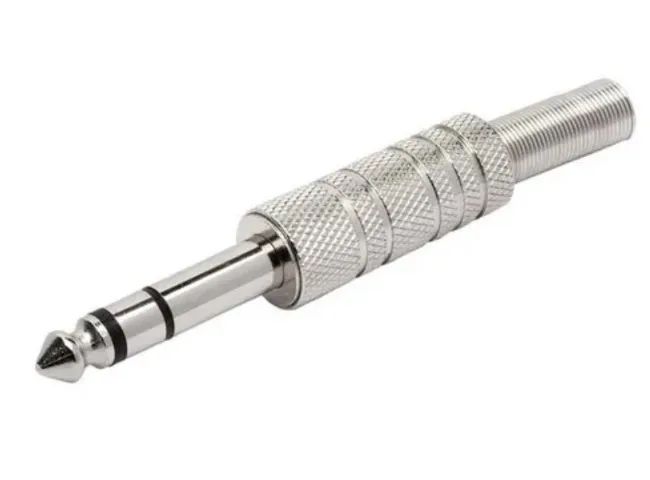 Plug P10 Stereo Metal Com Mola Guitarra Mesa De Som Violão Arduino ...