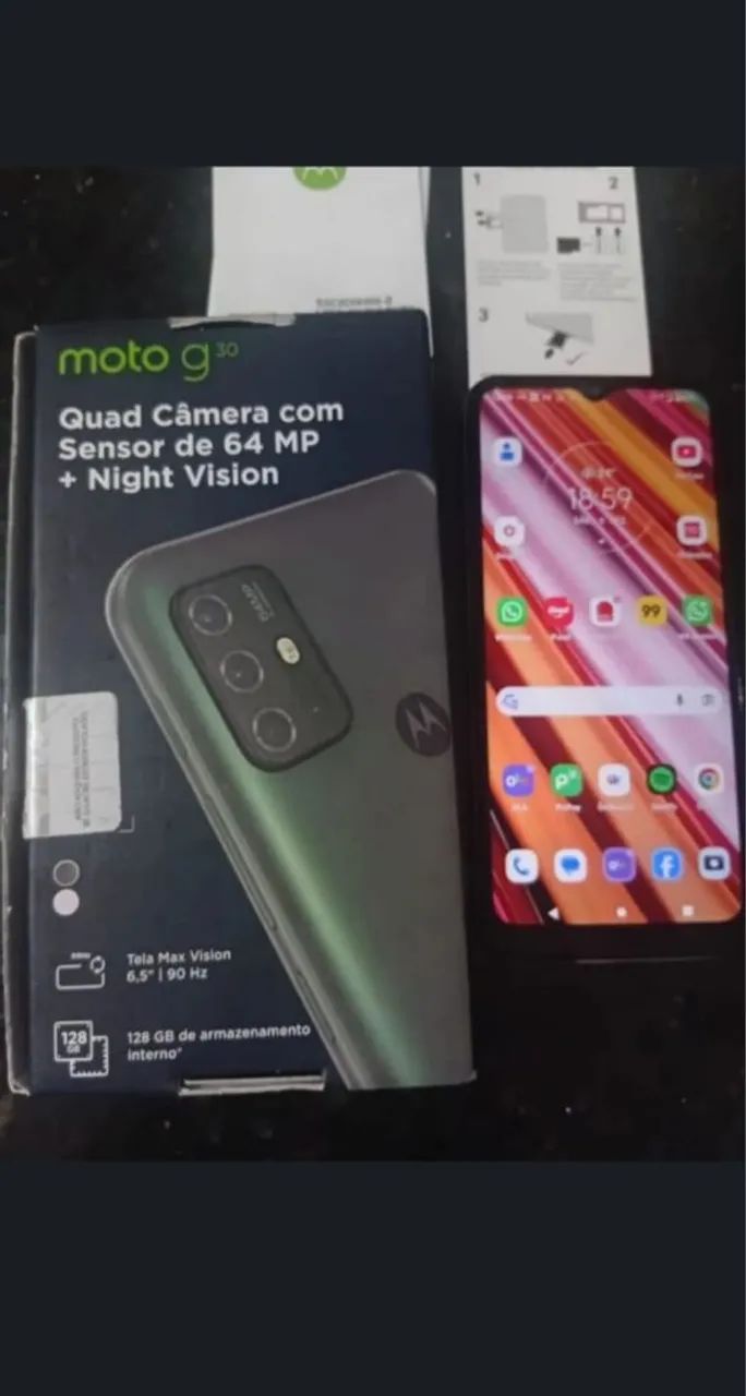 V/T Moto G30 128 GB Telão 6.5 polegadas seminovo - Celulares e ...
