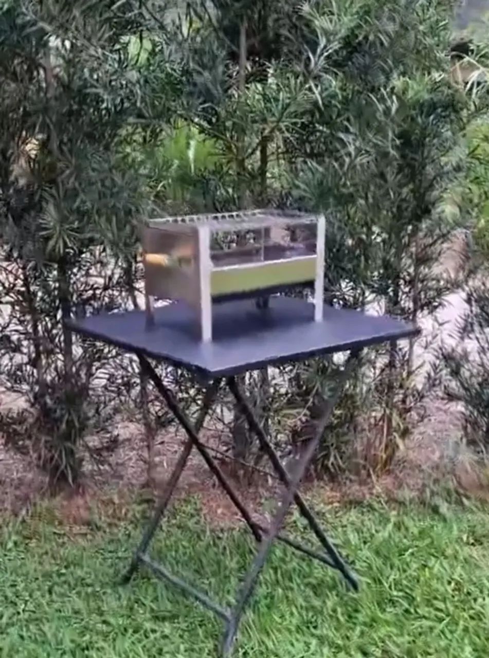 Churrasqueira Carvão Pequena Portátil 100%inox Camping Pesca Praia ...