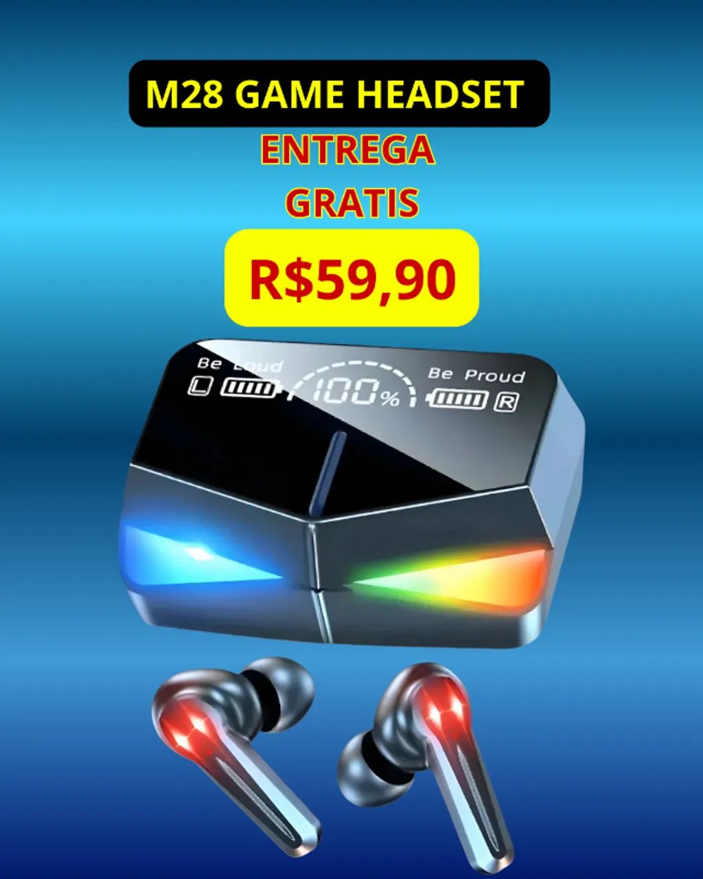 Fone de Ouvido Gamer M28 Bluetooth | Ideal para Jogos e Música - Fones ...