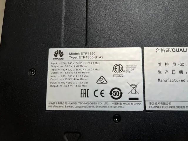 RETIFICADO HAUWEI ETP4860-B -48V 21.2A MAXIMO - Conectividade e ...