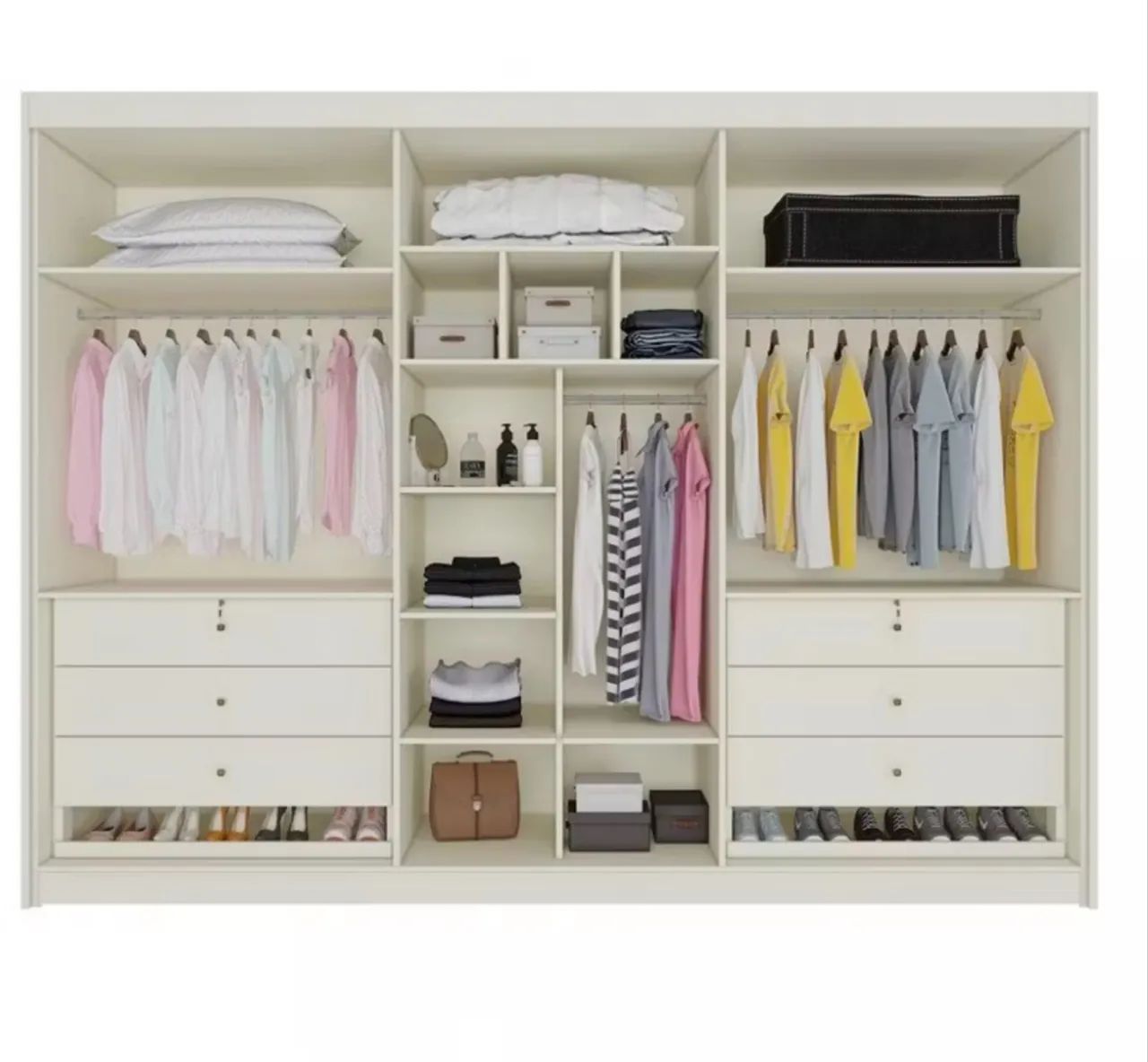 Vendo Guarda Roupa Casal Ripado 6 Portas 6 Gavetas Potente Móveis ...