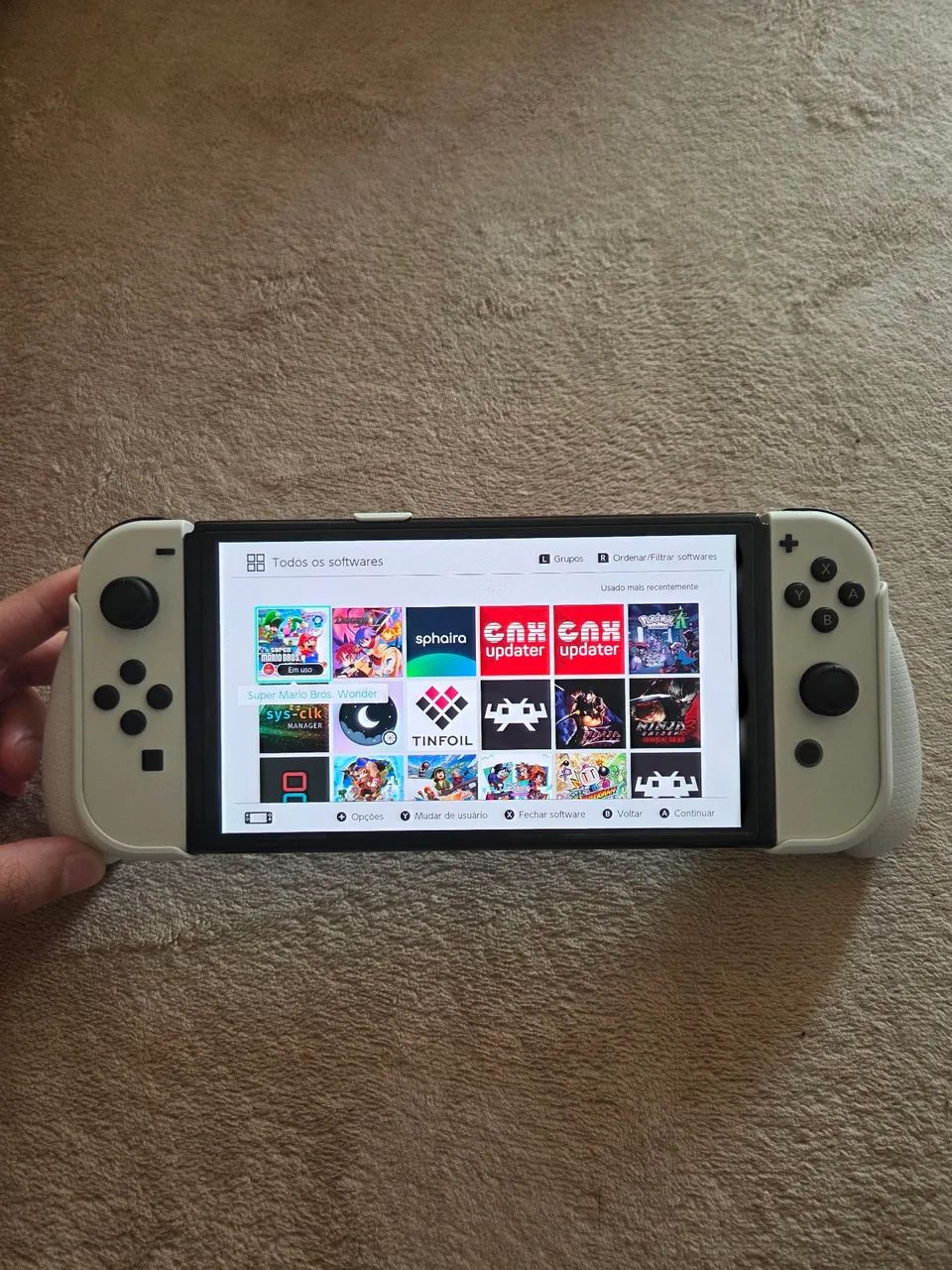 Nintendo Switch OLED - Destravado - MicroSD 250gb - Grip e Console ...