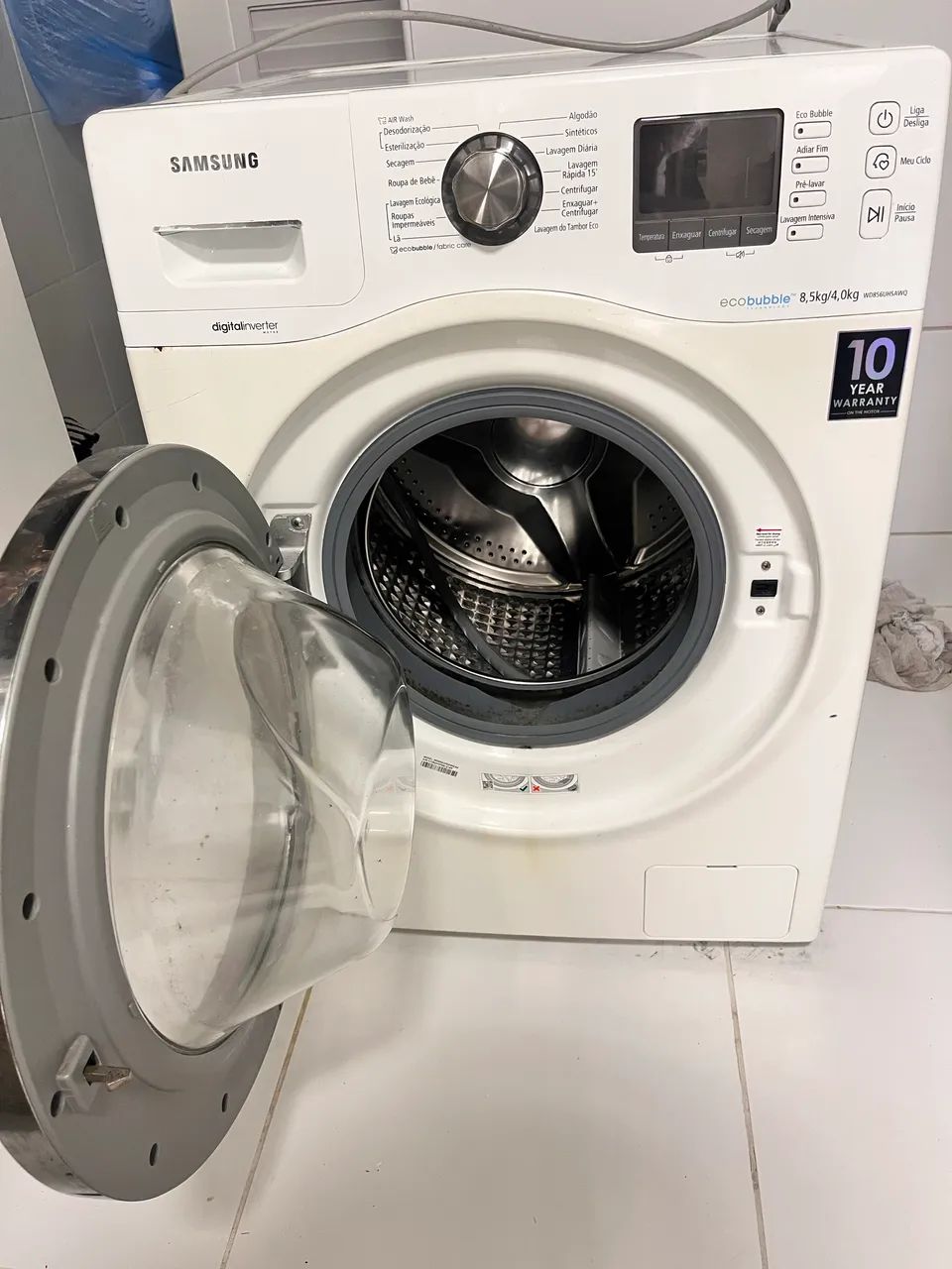 Vendo máquina lava e seca com defeito Samsung ECO BUBBLE 8.5kg ...