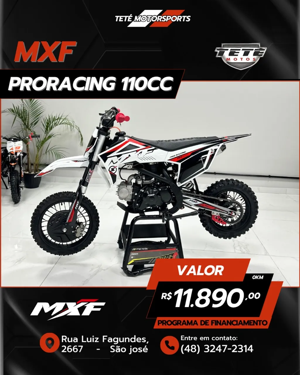Motos MXF Pro Racing no Brasil
