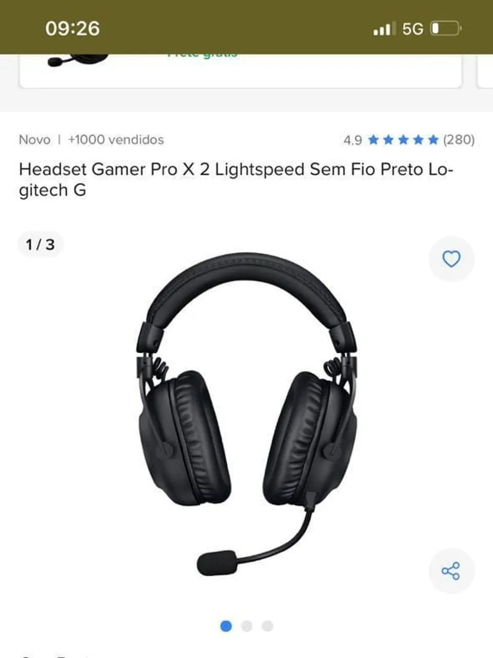 Headset Gamer Pro X 2 Lightspeed Sem Fio Preto Lo- gitech G - Peças e ...