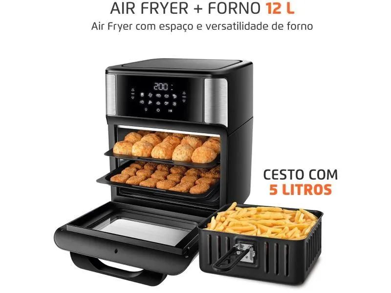 Air Fryer Mondial Forno Oven AFON-12L-BI Preto e Inox 12L - Fogões e ...