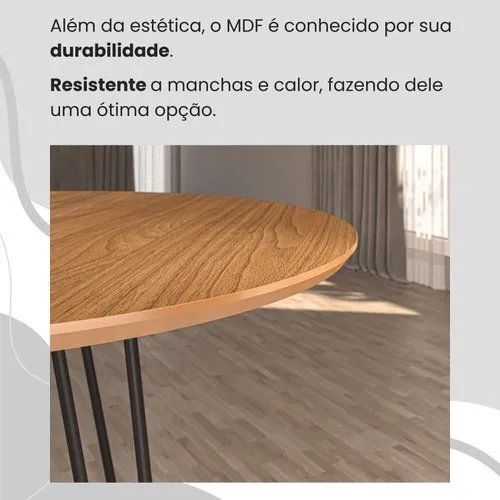 Mesa de Jantar Redonda 90x90 Base Omega Tampo MDF Malibu Preto ...