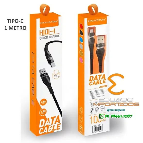 Cabo USB x Tipo-C Quick Charge 4.8a 1M HMaston H101-3 - Periféricos e ...