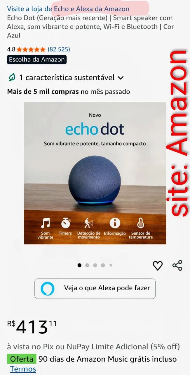 Alexa Echo dot 5° geração - Aparelhos de Som - Tarumã, Manaus ...