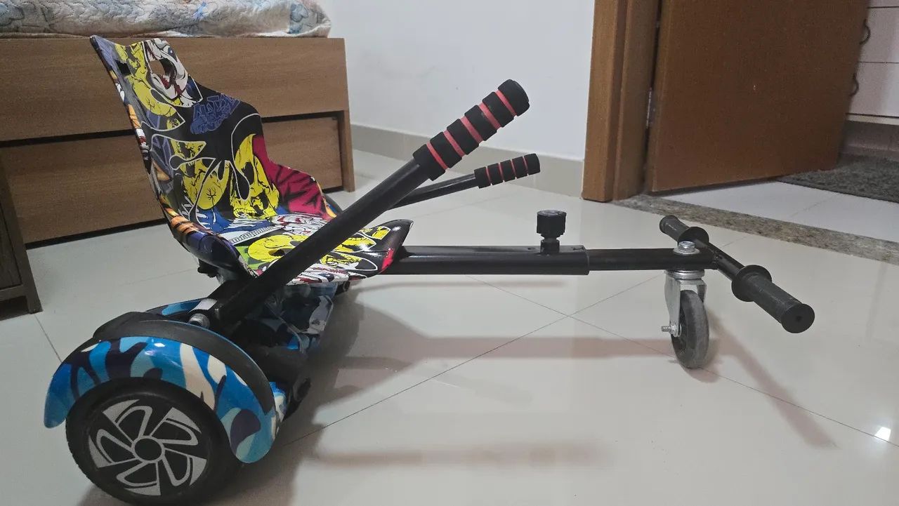 Hoverboard/Skate elétrico 6,5" (100kgs) com Kart com ajuste de altura ...