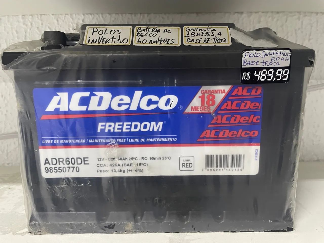 Bateria ACDelco Freedom ADR60DE - 60Ah - Peças para carros, vans e ...